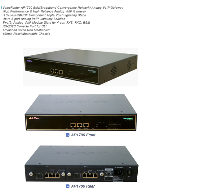 AP1700 VoIP 게이트웨이 | AddPac