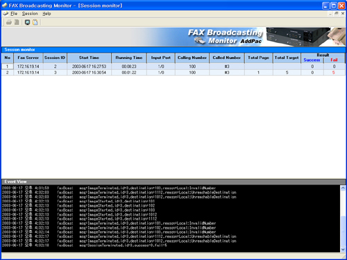 FAX Broadcasting Monitor